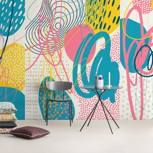 Wall Mural Peel and Stick Abstract - Etsy