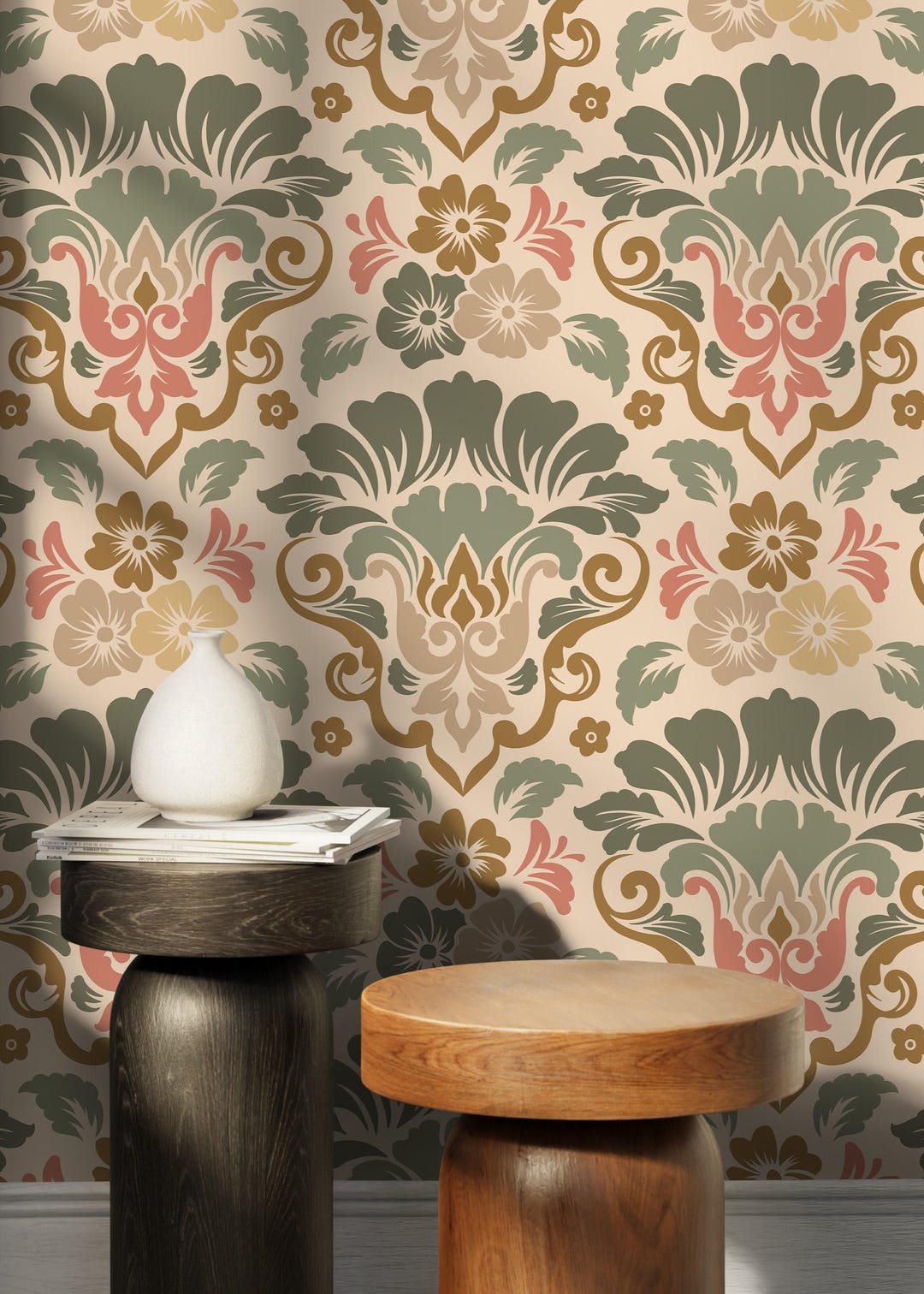 Victorian Damask Wallpaper - D214 - Etsy