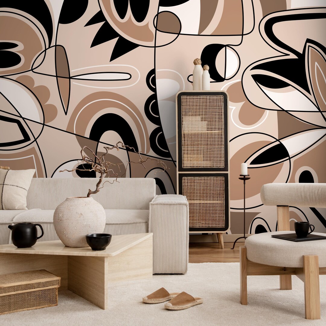Modern Cubism Art Wallpaper Abstract Mural Peel and Stick Wallpaper ...