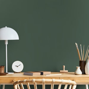 Dark Grayish Green Wallpaper / Solid Color / Peel and Stick Wallpaper ...