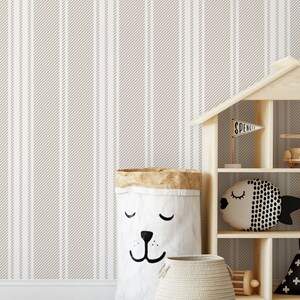 Neutral Striped Wallpaper Farmhouse Wallpaper Peel and Stick and ...