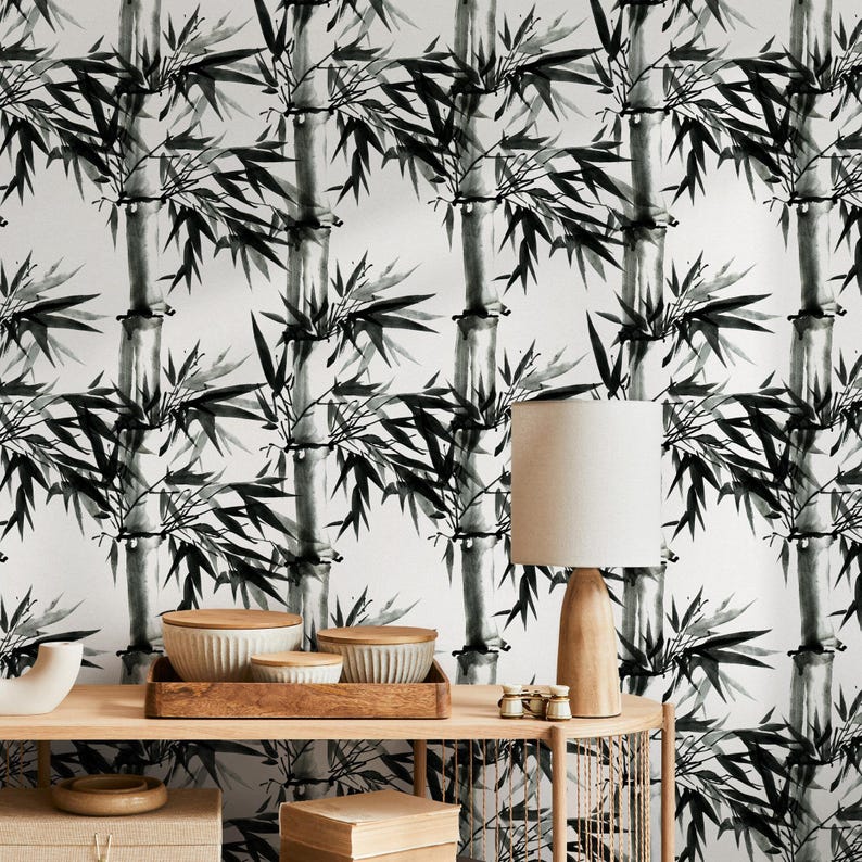 Asian-inspired Zen Wallpaper - B051 - Etsy