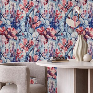 Flower Wallpaper - Removable Wallpaper Peel and Stick Wallpaper Wall ...