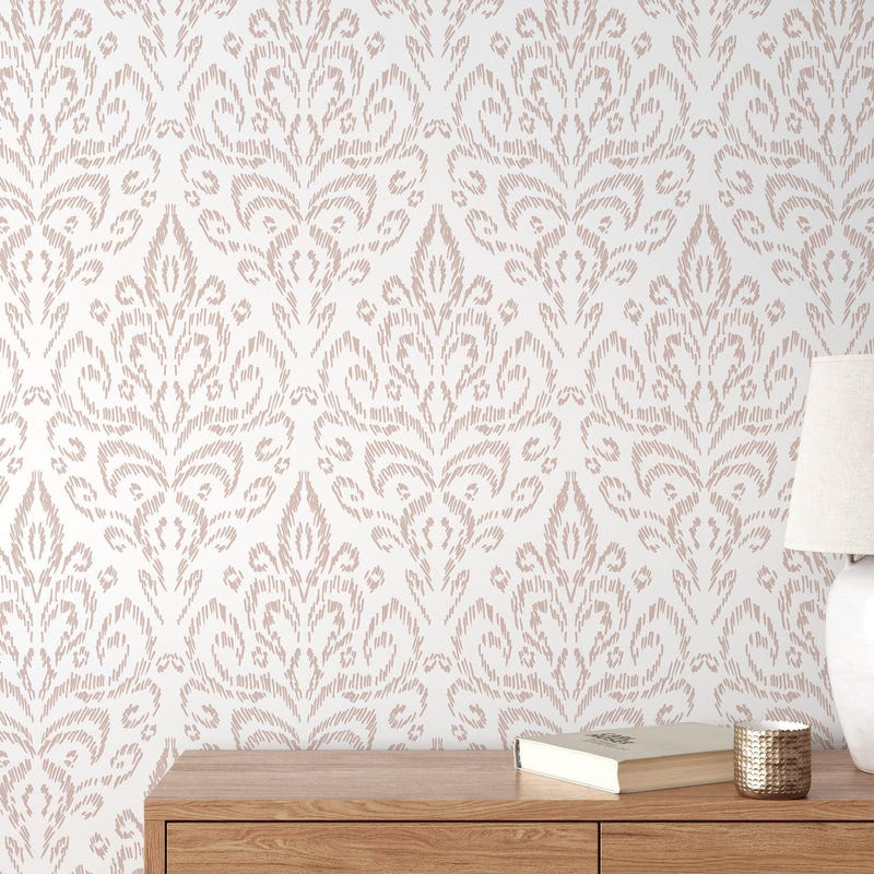 Ikat Wallpaper Pink - Etsy