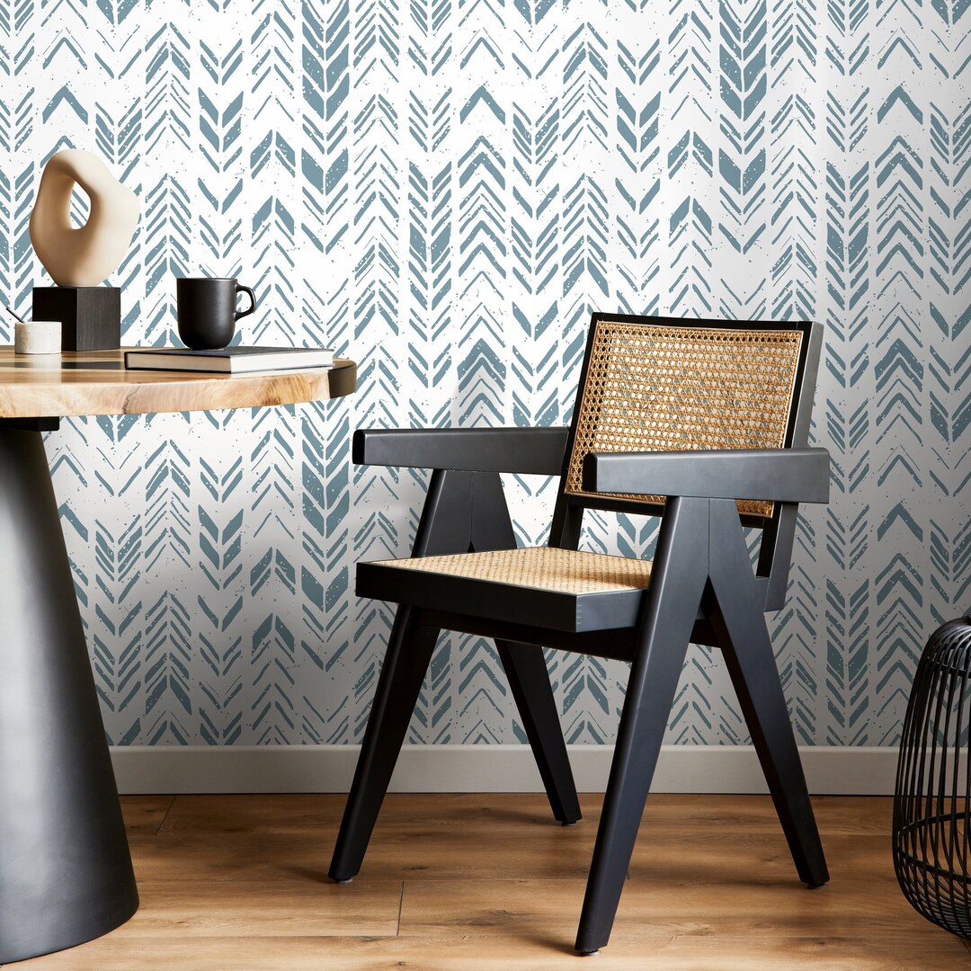 Boho Herringbone Wallpaper Minimalist Wallpaper Peel and Stick and ...