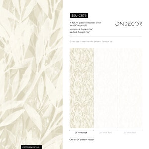 Beige Boho Leaf Wallpaper / Peel and Stick Wallpaper Removable ...