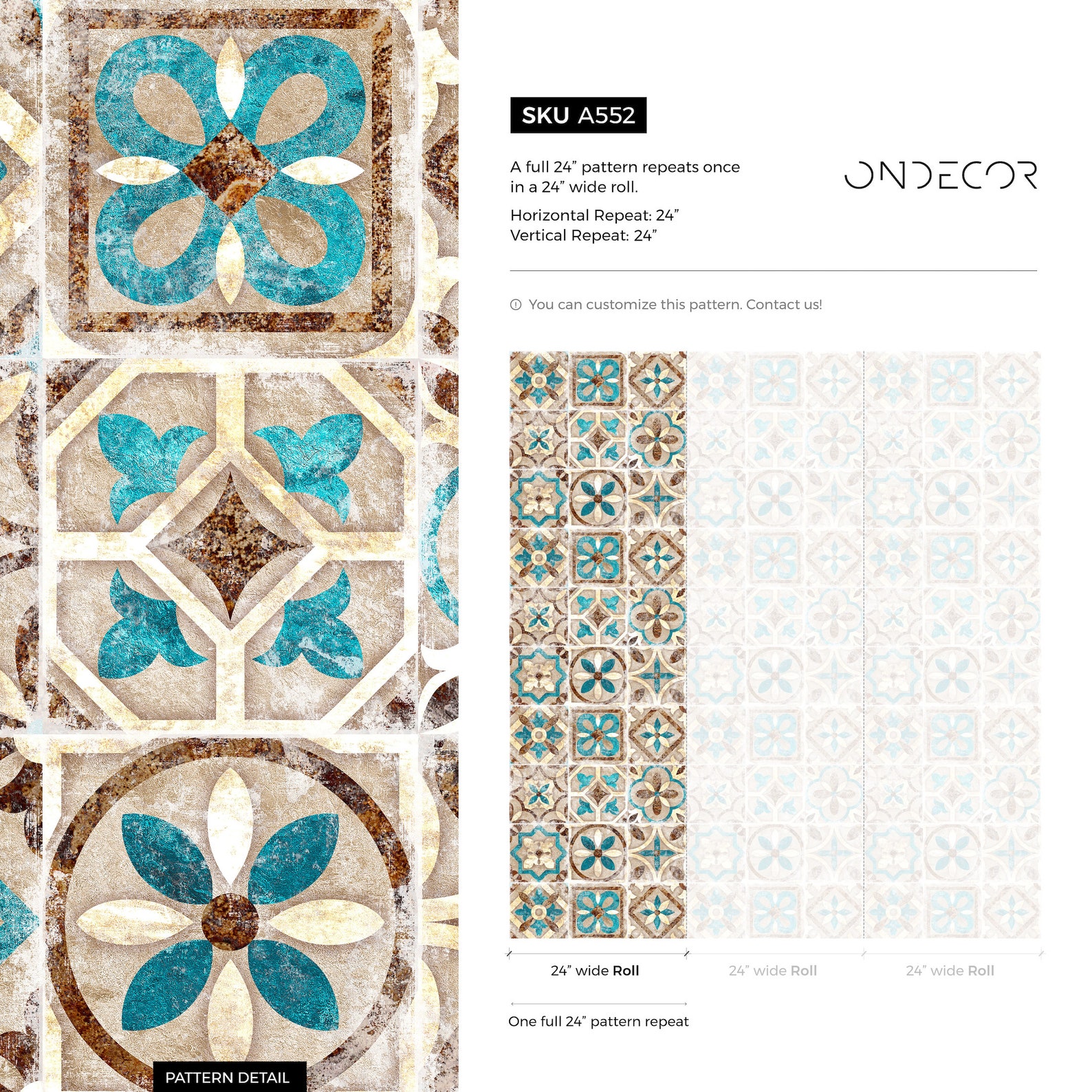 Portuguese Tile Wallpaper Geometric Wallpaper Moroccan Wallpaper ...