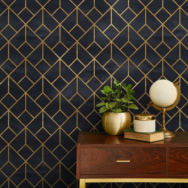 Gold Peel and Stick Wallpaper - Etsy