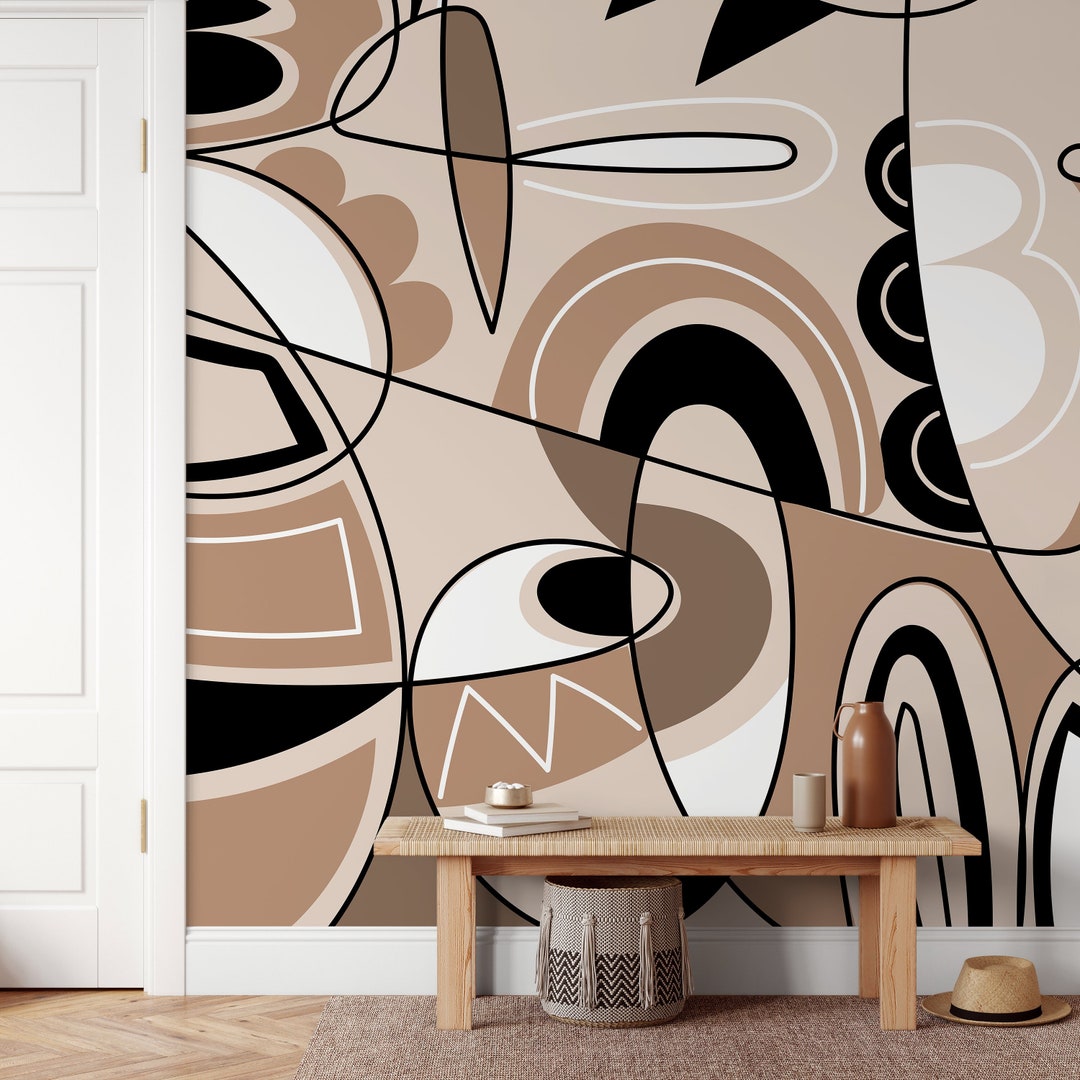 Modern Cubism Art Wallpaper Abstract Mural Peel and Stick Wallpaper ...