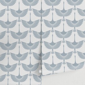 Light Blue Swan Birds Wallpaper / Peel and Stick Wallpaper Removable ...