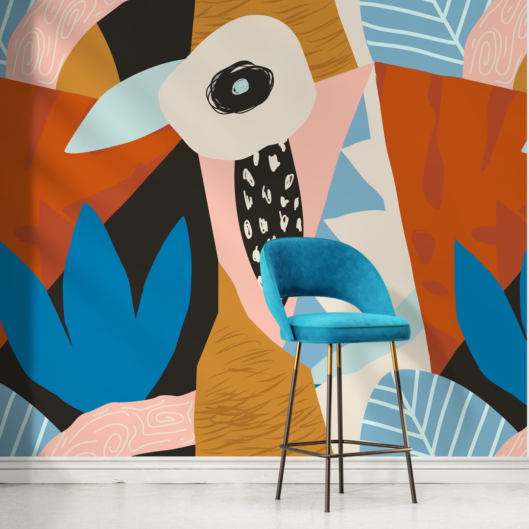 Abstract Figures Wallpaper Removable Wallpaper Peel and Stick Wallpaper ...