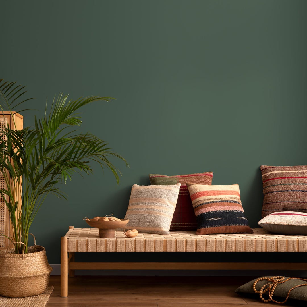 Dark Grayish Green Wallpaper / Solid Color / Peel and Stick Wallpaper ...
