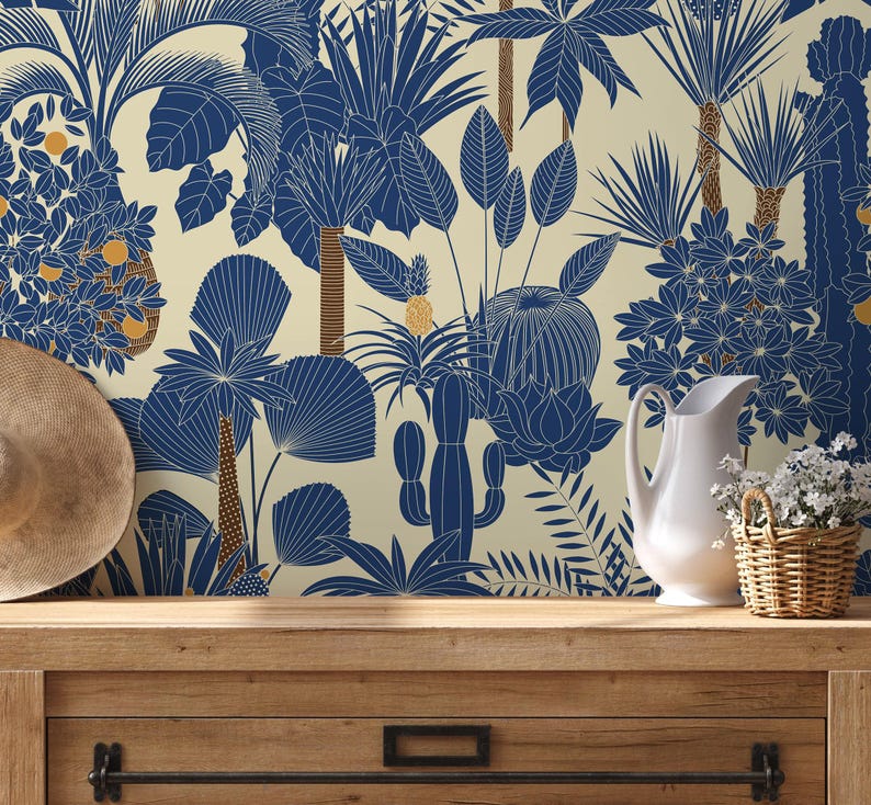 Lush Botanical Wallpaper - D274 - Etsy
