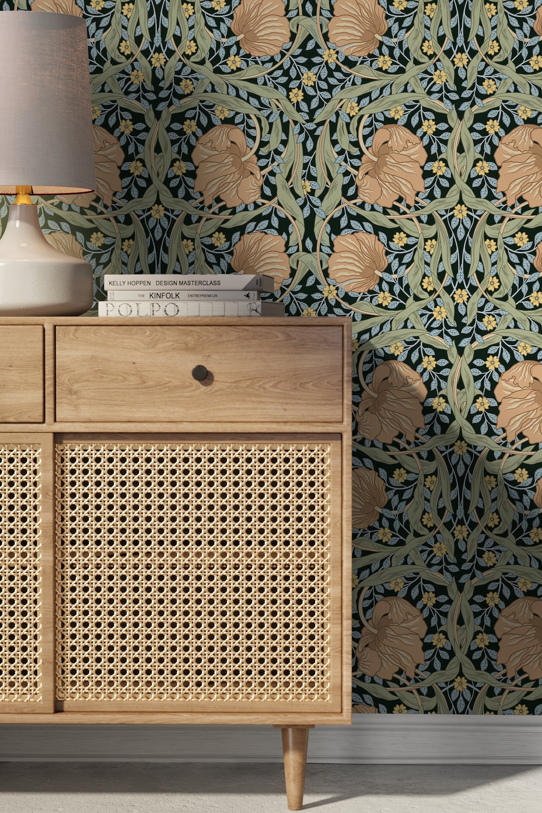 Vintage William Morris Wallpaper / Peel and Stick Wallpaper Removable ...