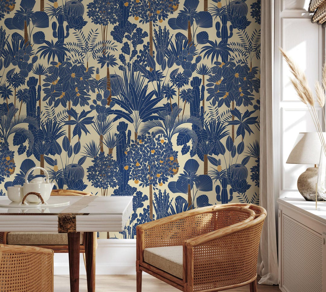 Lush Botanical Wallpaper - D274 - Etsy