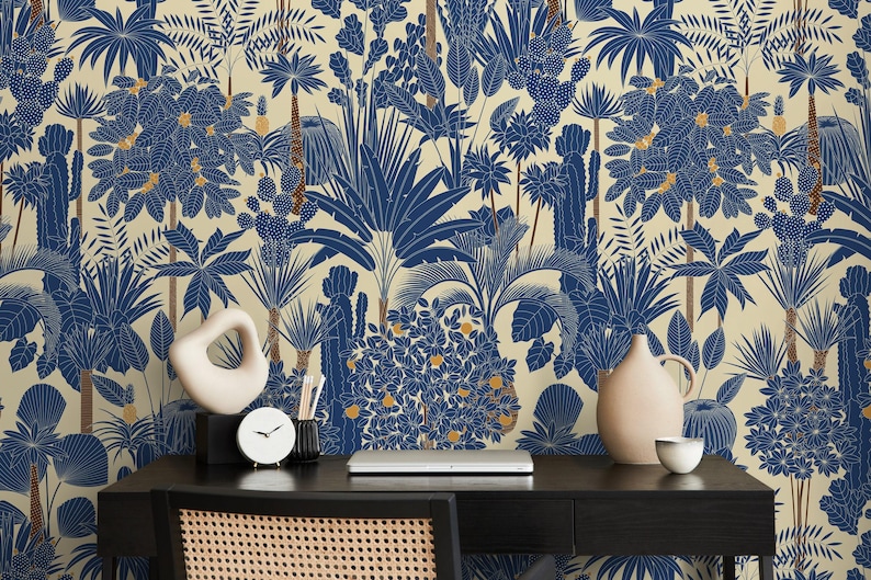 Lush Botanical Wallpaper - D274 - Etsy
