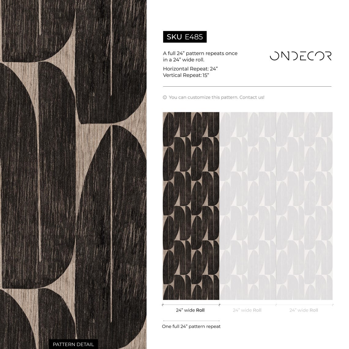 Abstract Wallpaper With Bold Curved Shapes in Black and Beige - E485 - Etsy