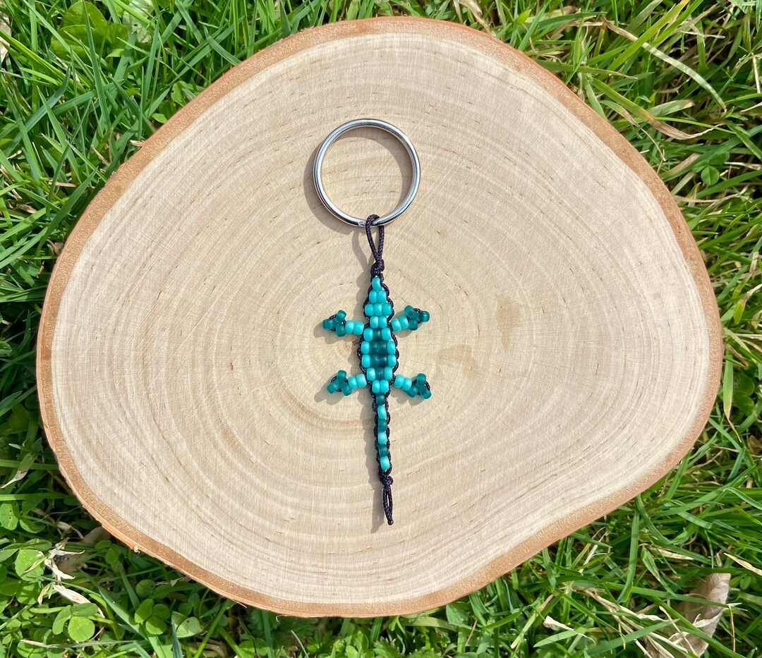 Blue Mini Beaded Lizard Keychain L 90s Kid Collection - Etsy