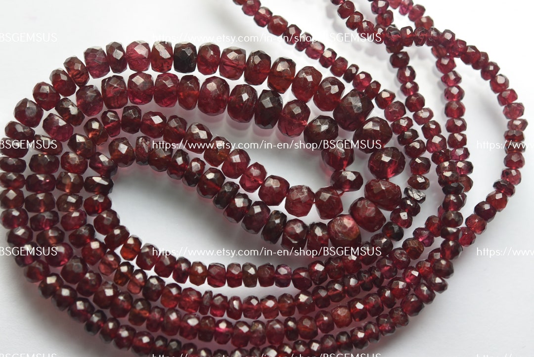 14 Inches Long Strand,natural Burma Red Spinel Faceted Rondelles, Size ...