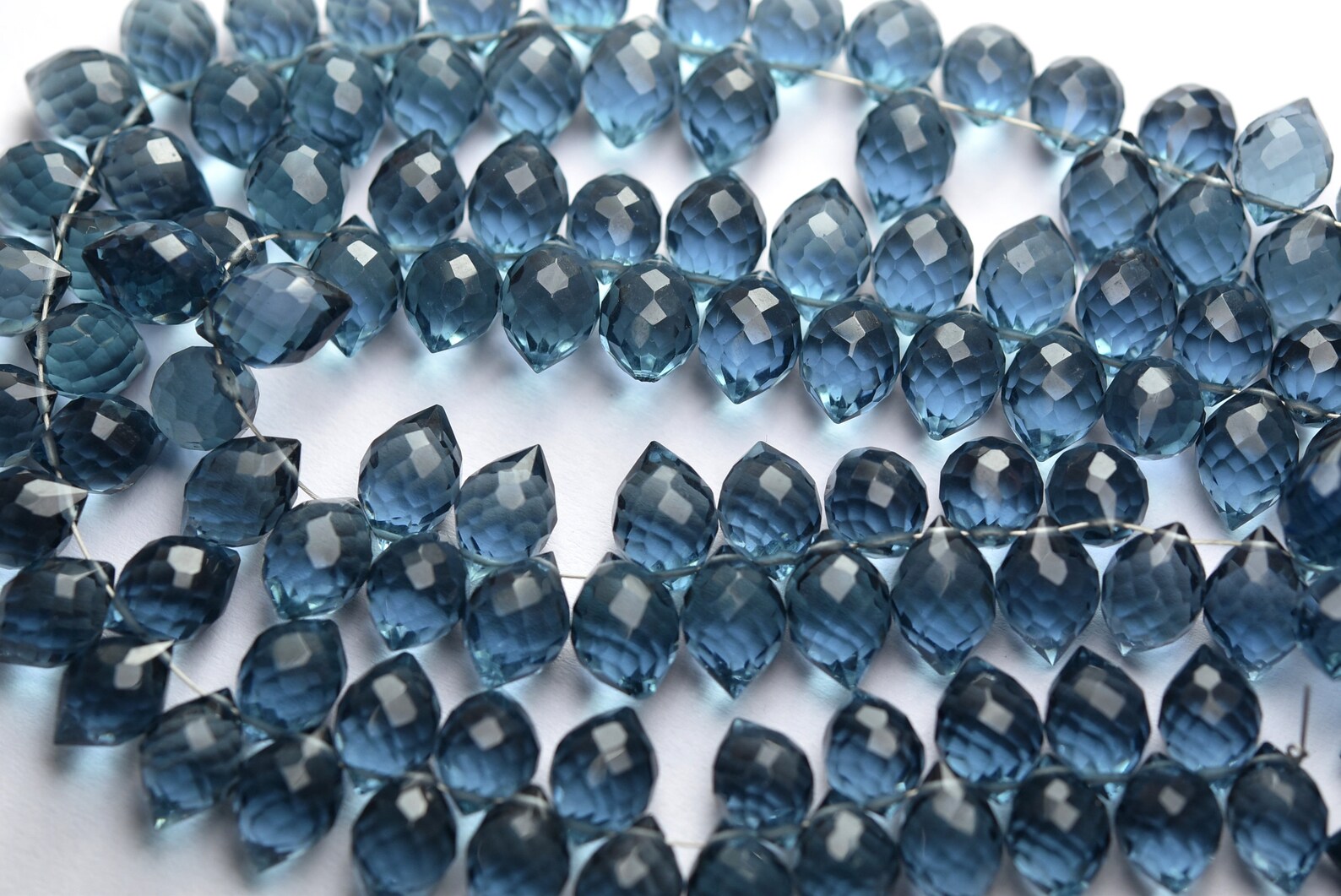 10 Pcssuper Finest Qualitylondon Blue Quartz Faceted Dew - Etsy