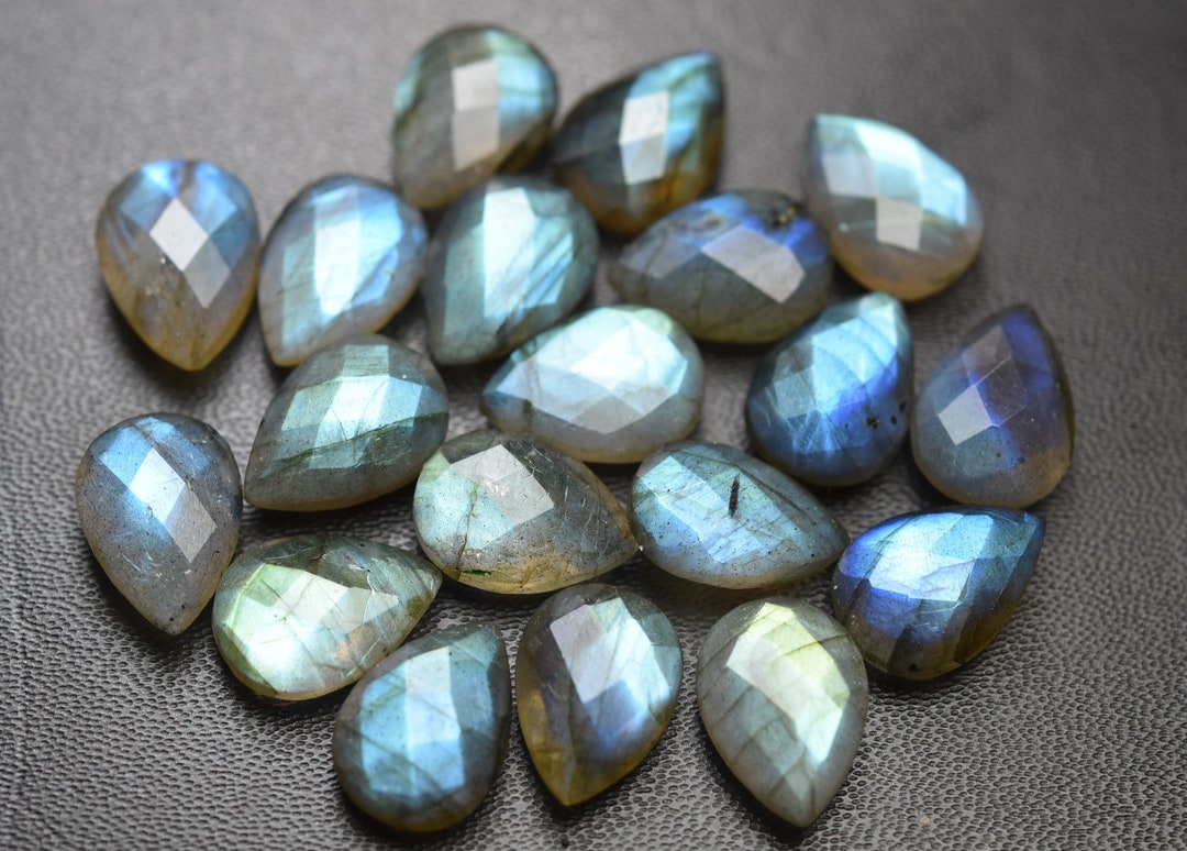 50 Matched Pair,super Finist,blue Flash Labradorite Faceted Pear Shape ...