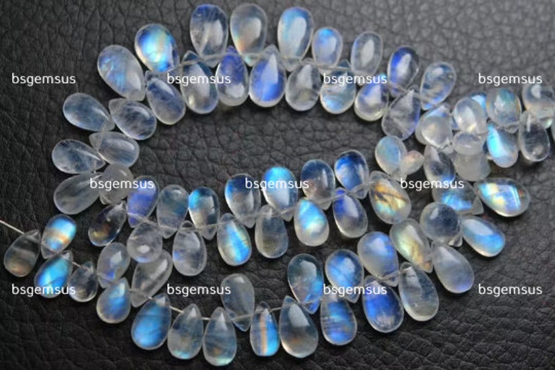 3x7 Inch Strand,super Finest,super Rare,blue Flashy RAINBOW Moonstone ...