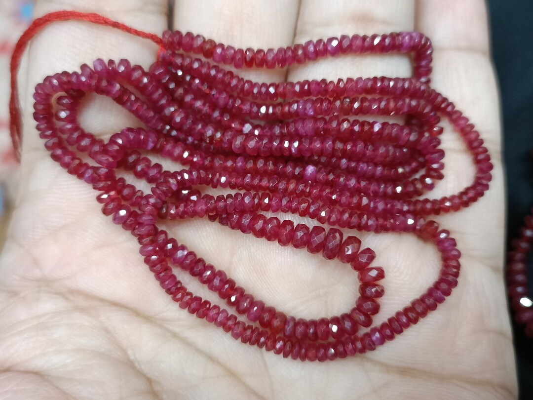 16 Inches Strandaaa Quality Natural Longido Ruby Faceted - Etsy