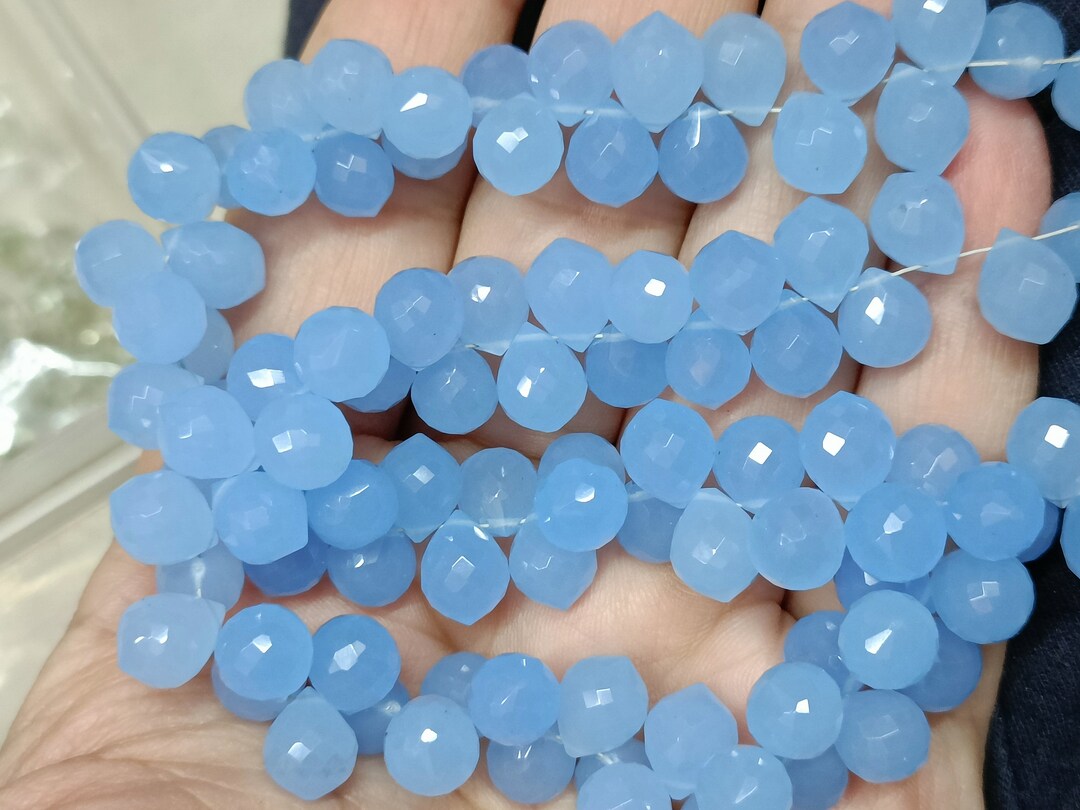 15 Pcs,super Finest Quality, Holly Blue Hydro Quartz Faceted Dew Onion ...