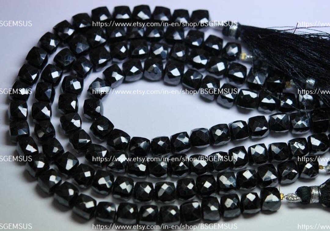 8 Inch Strand,natural Black Spinel Faceted Cube.6mm - Etsy