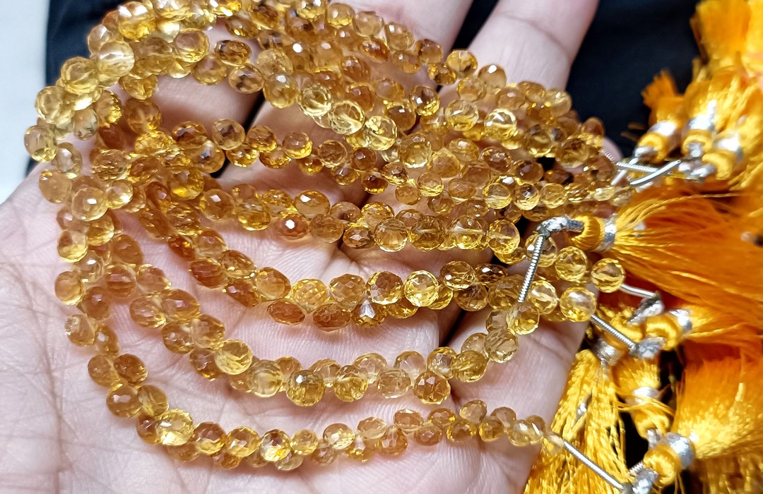 8 Inches Strand Finest Quality Natural Citrine Faceted Onion - Etsy