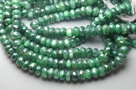 8 Inches Strandmystic Silver Green Moonstone Faceted | Etsy