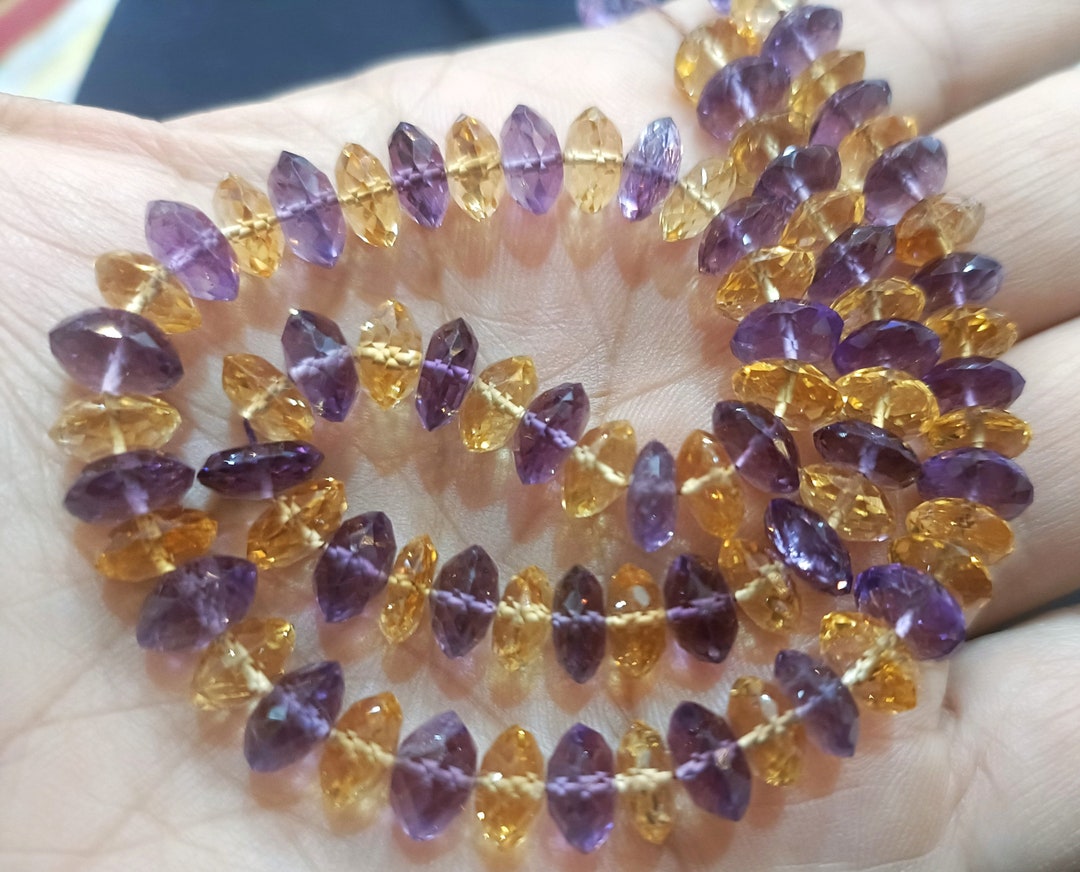 7 Inches Strand,natural Faceted Rondelles.size 7-6mm - Etsy
