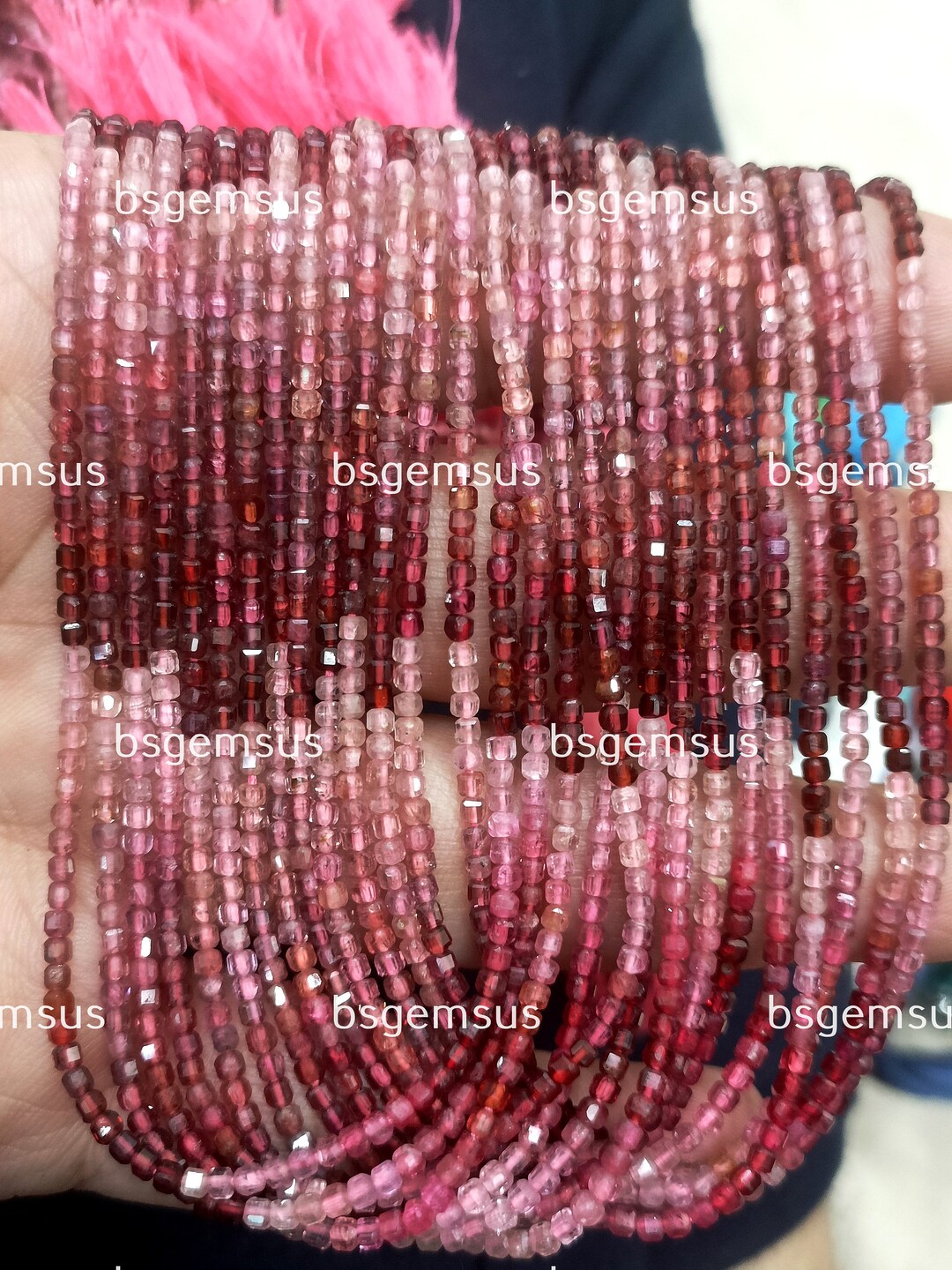 13 Inch Strand, AAA Quality, Natural Multi Spinel Faceted Cube. 2.5mm ...