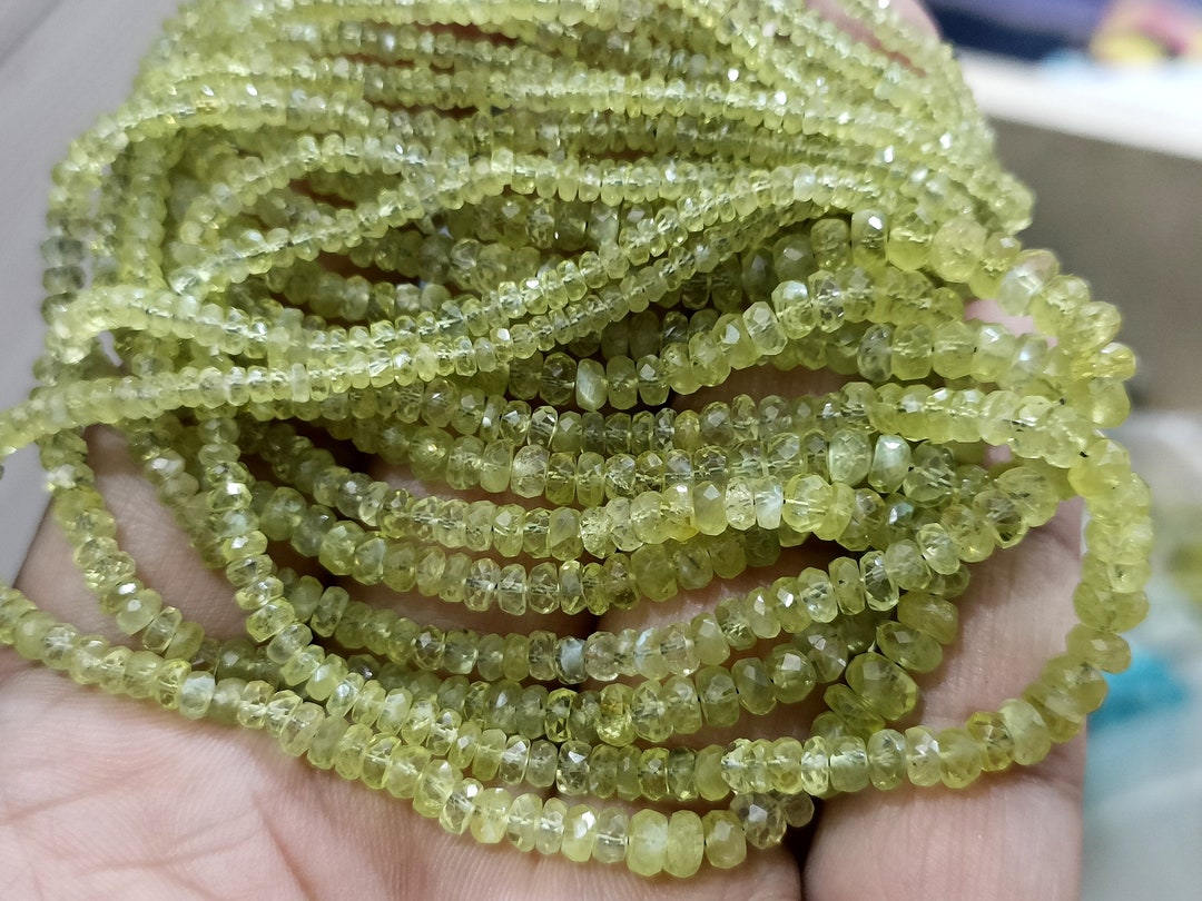 8 Inches Strand, Natural Chrysoberyl Faceted Rondelle Shape Beads, Size ...