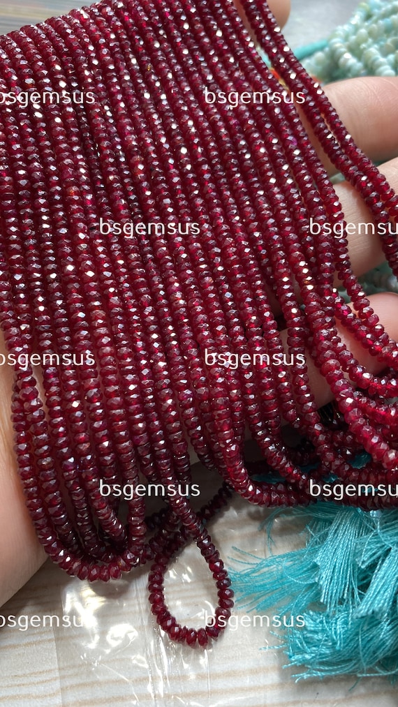 15 Inches Strandaaa Quality Natural Longido Ruby Faceted - Etsy