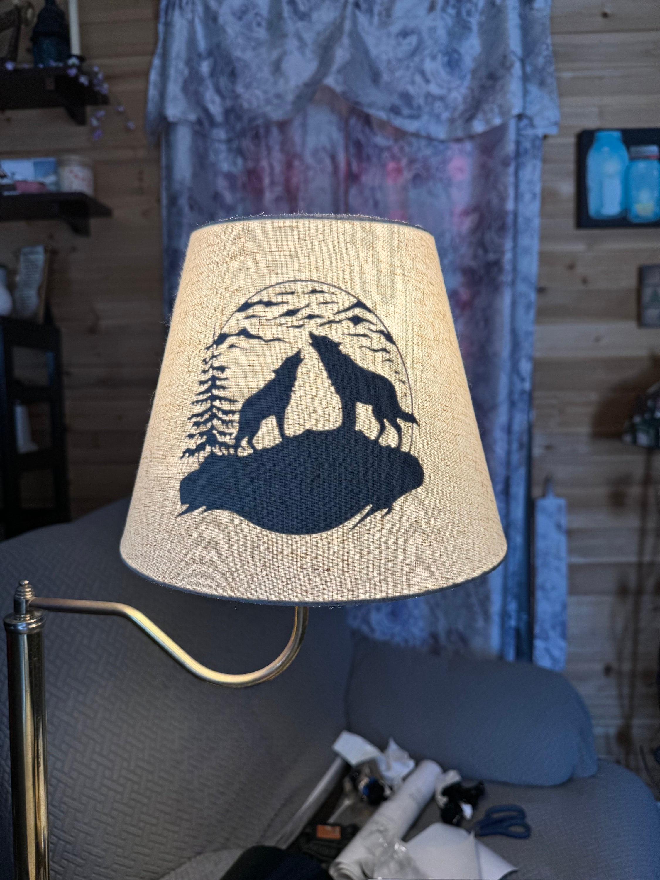 Two Wolves Howling Lamp Shade Only - Etsy