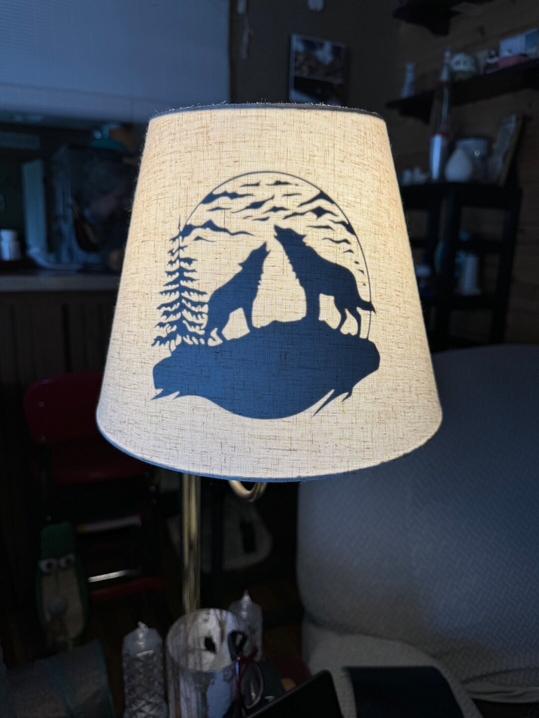 Two Wolves Howling Lamp Shade Only - Etsy