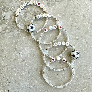 Personalized Soccer Bracelet Stack Soccer Mama Bracelet - Etsy