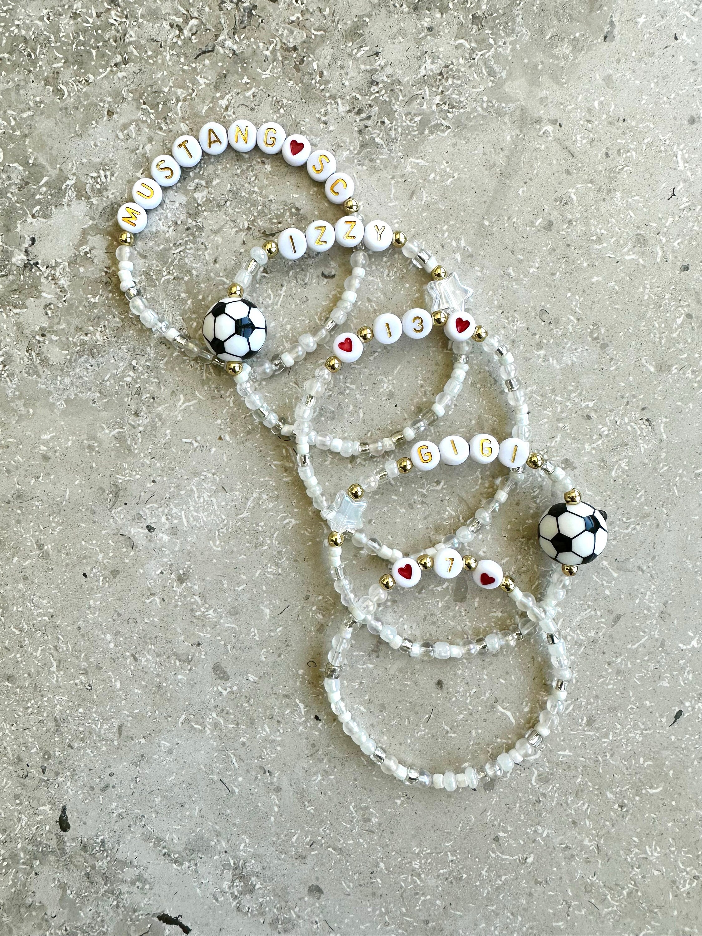 Personalized Soccer Bracelet Stack Soccer Mama Bracelet - Etsy