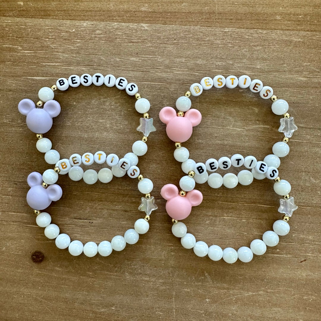 Besties Mickey Mouse Personalized Bracelet, Besties Bracelets, Best ...