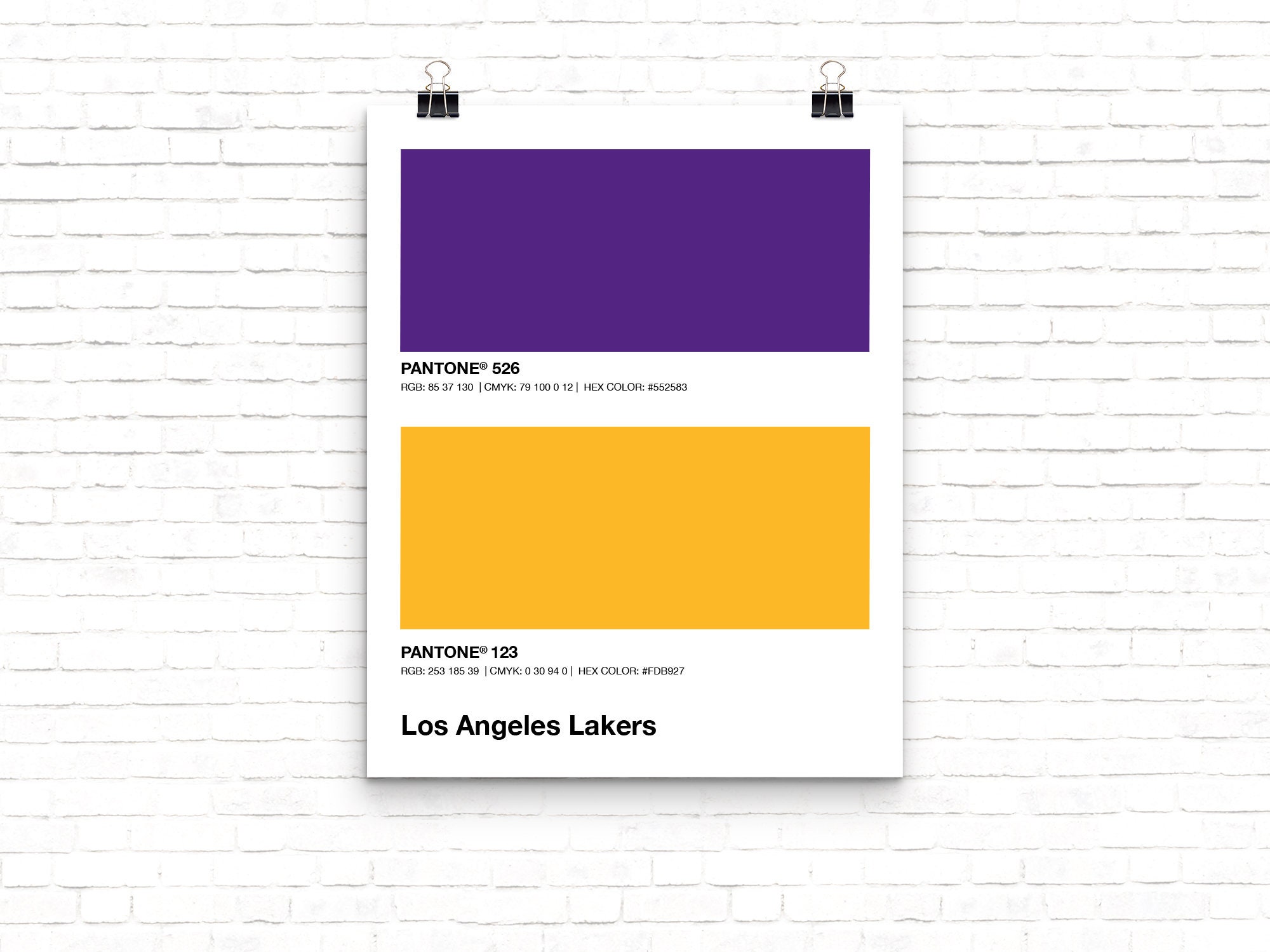 Los Angeles Lakers Pantone Print | Etsy