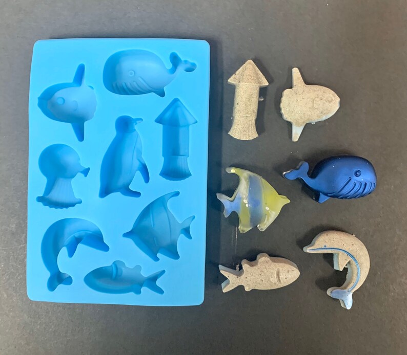 Food Grade Silicone Fish Mold 8 Types of Sea Creatures Inside | Etsy