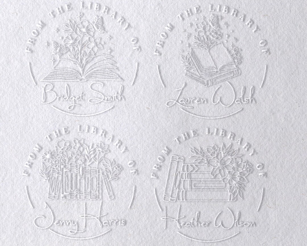 Personalized Book Embosser, Custom Book Stamp, Library Embosser Stamp ...