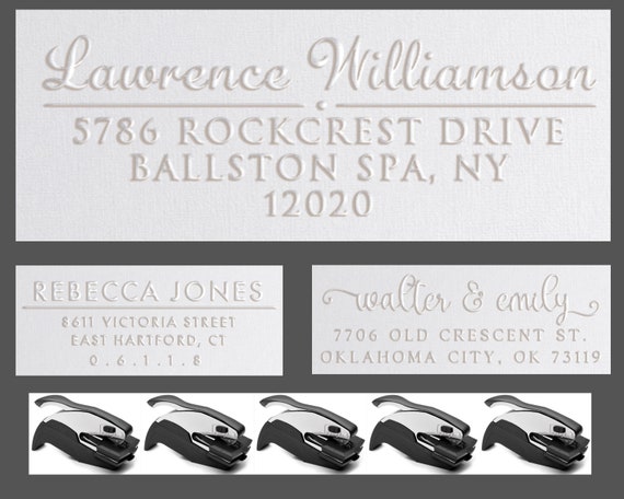 Personalized Rectangle Name and Address Seal Embosser Handheld - Etsy