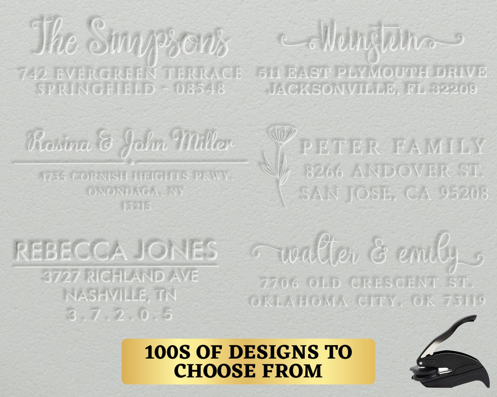 Personalized Name and Address Seal Embosser Handheld Wedding - Etsy