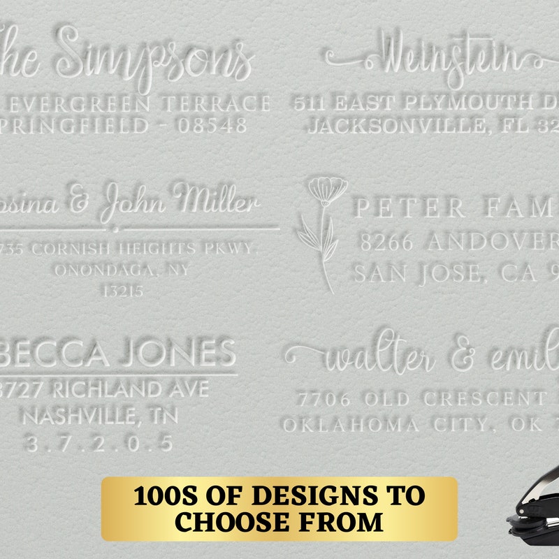 Embossed Name Cards - Etsy