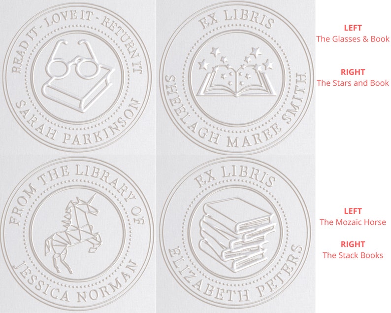 BOOK Embosser Stamp Library Ex Libris Book From the Library of Book ...
