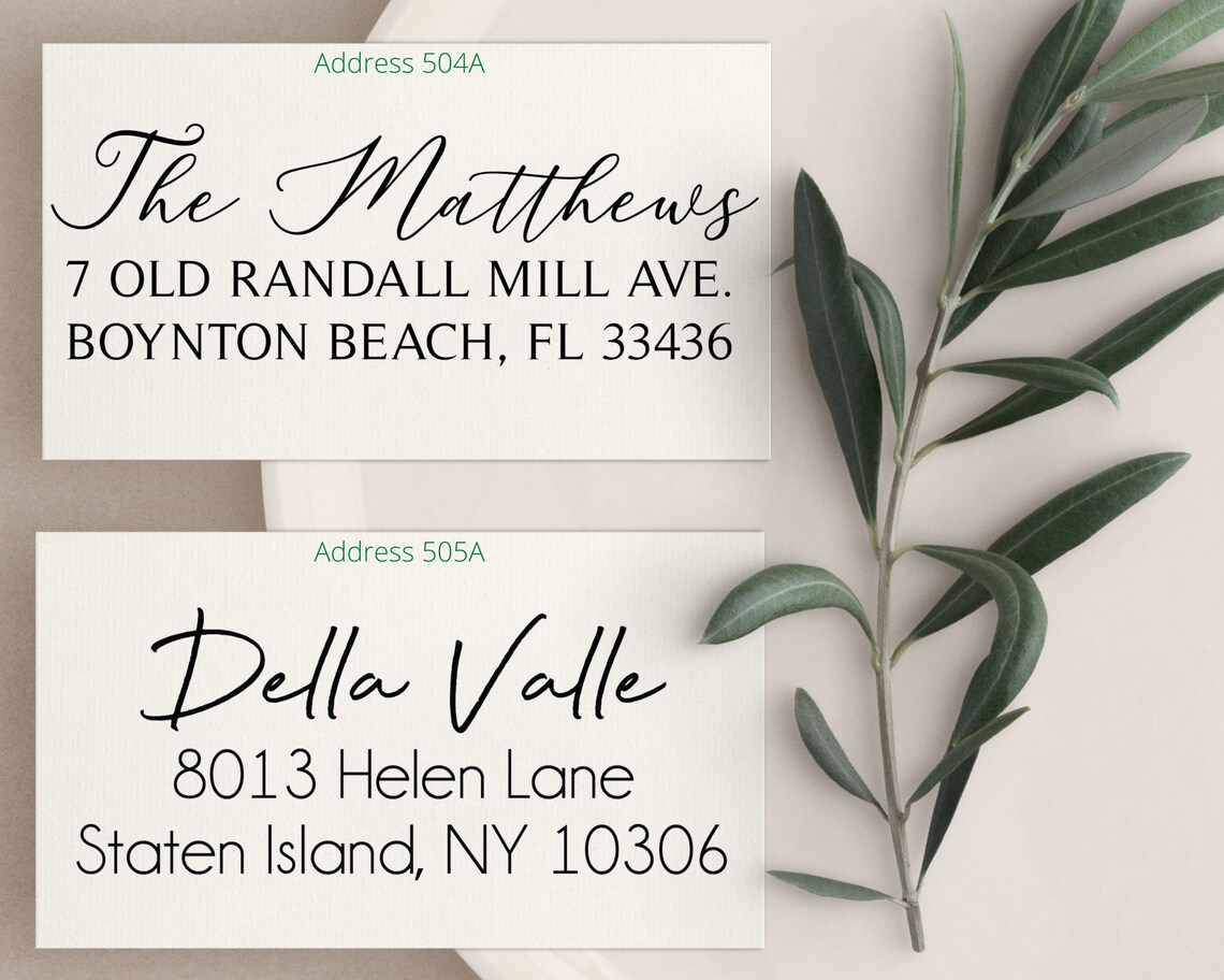 Personalized Address Stamp Labels Self Ink 3 Line Modern Business ...