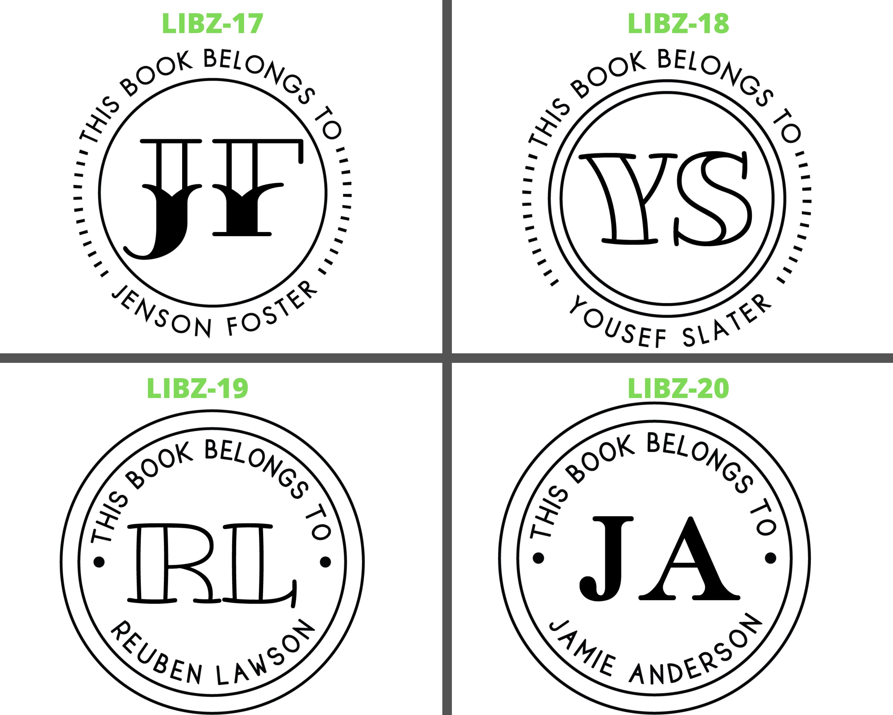 Library Book Embosser Custom Initials Monogram Ex Libris This - Etsy