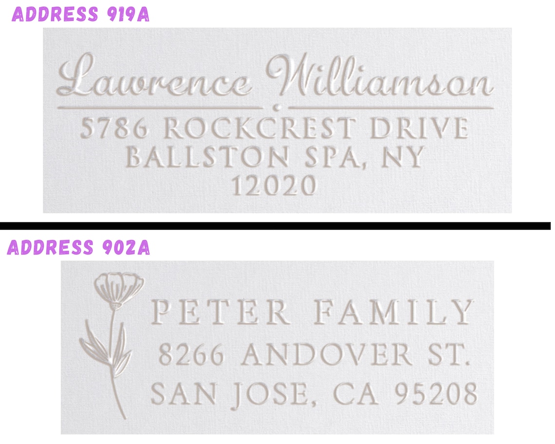 Personalized Rectangle Name and Address Seal Embosser Handheld - Etsy